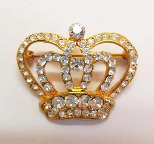 VINTAGE Jewel Crown Pin Goldplated | eBay
