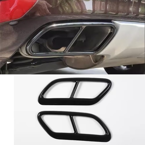 Steel Gloss Black Rear Exhaust Muffler Tail Pipe Cover For Volvo S60 ...