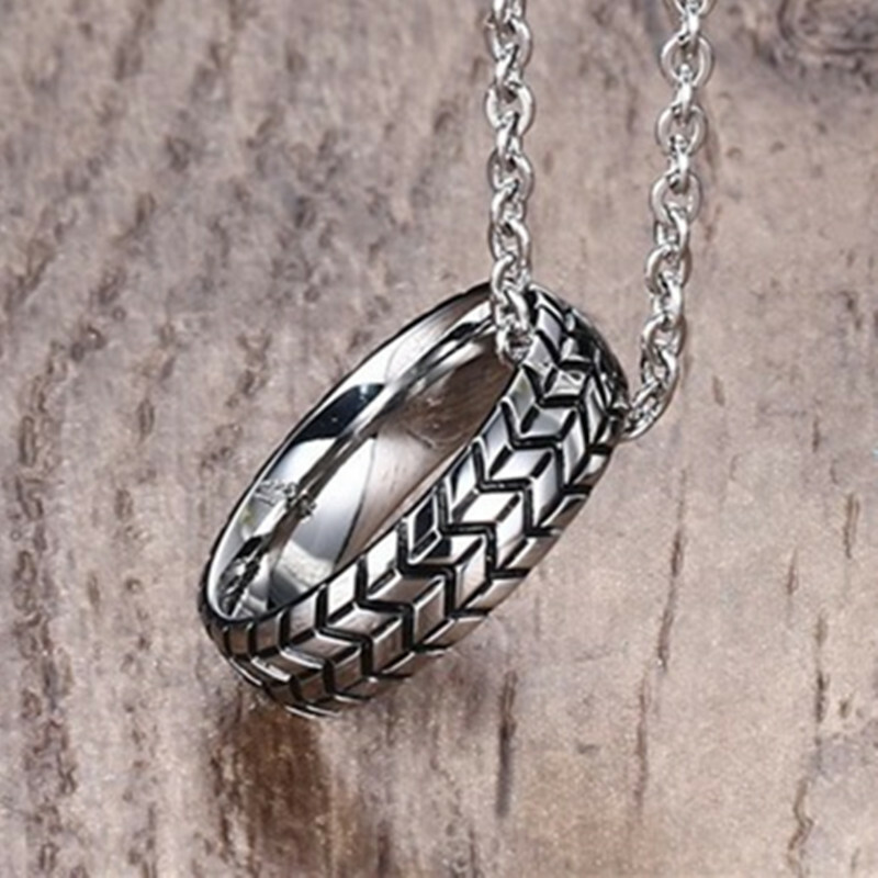 6MM Tire Men's Ring Stainless Steel Retro Fashion Jewelry Wedding Ring ...