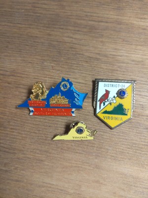 Vintage Lot (3) Lions Club Virginia Pins District 24 | eBay
