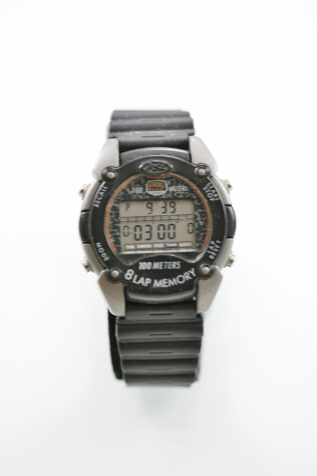 Fossil FSL Watch Mens Chro Alarm Timer 8 Lap 24hr Gray Black Plastic ...