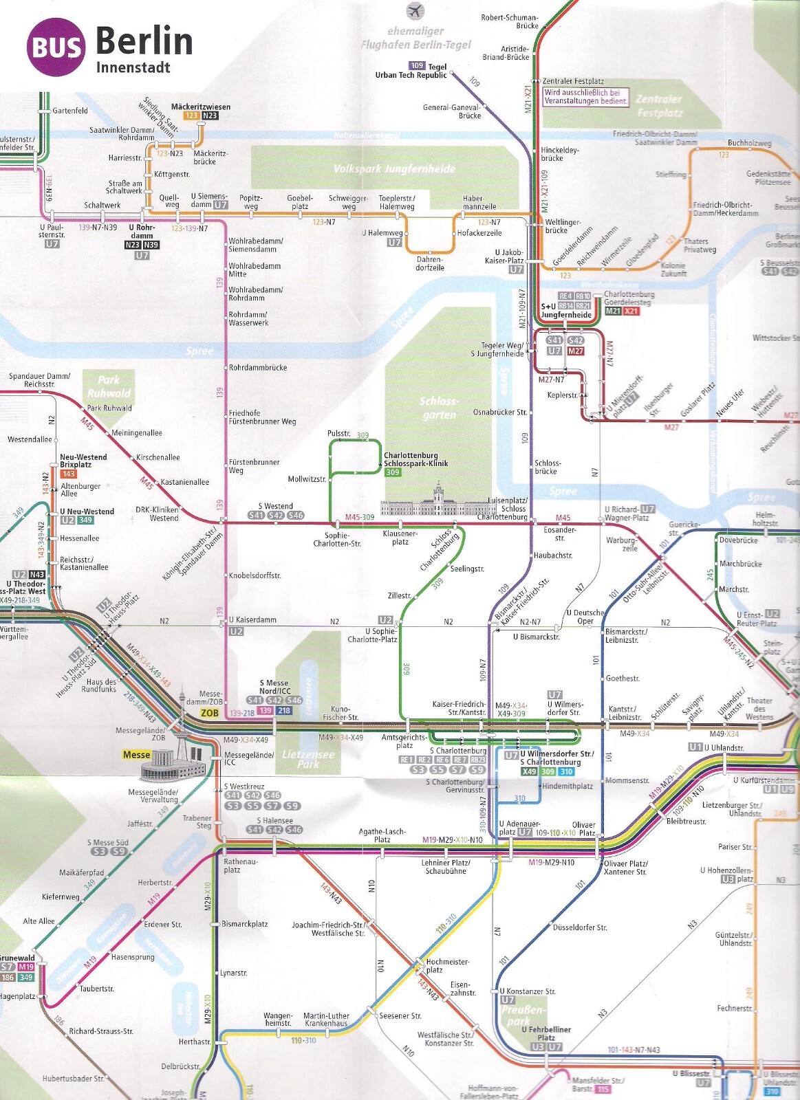 BVG Berlin - Busliniennetz - Bus Route Map - | Grelly UK