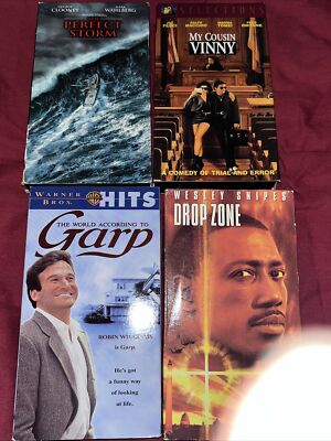 Lot Of 4 VHS Tapes My Cousin Vinny Perfect Storm Drop Zone World According Garp 86162187636| eBay