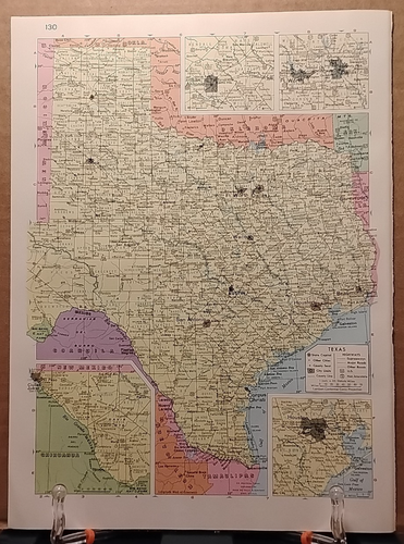 Old Vintage TEXAS Atlas Map 1961 MSM Life Pictorial Atlas of the World ...