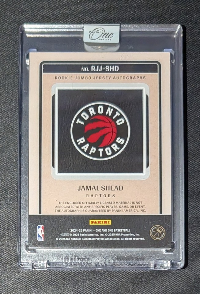 2024-25 Panini One and One Jamal Shead #RJJ-SHD Red Rookie Patch Auto ...