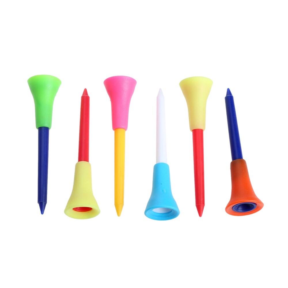 Pack of 100pcs 72mm Plastic Rubber Tipped Top Golf Tees Soft Cushion ...