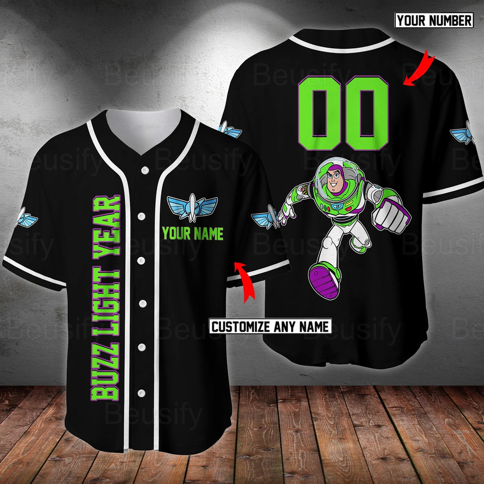Personalized Never Too Old For Buzz Lightyear Toy Story Baseball Jersey ...