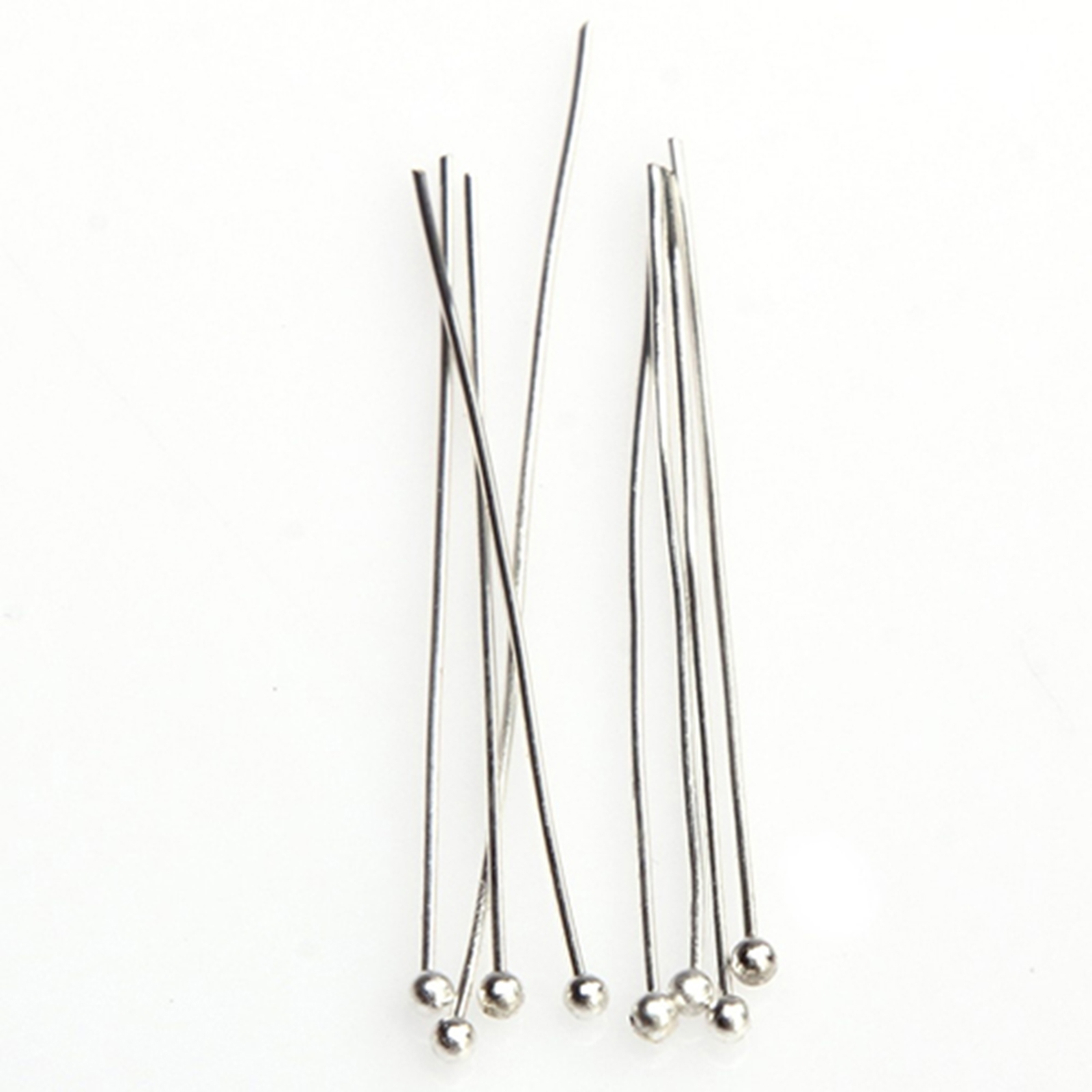 100Pcs Silver Tone Ball End Pins Jewelry Making Findings DIY Crafts ...