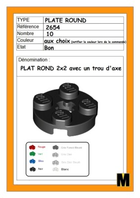X10 LEGO PLATE ROUND 2x2 with axle hole - 4032 - COULEUR AU CHOIX | eBay