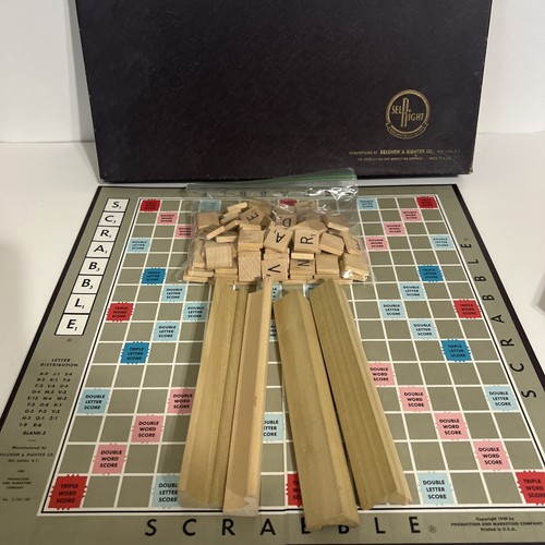 Vintage 1948 1953 Scrabble Board Game Selchow Righter 99 Tiles Only ...