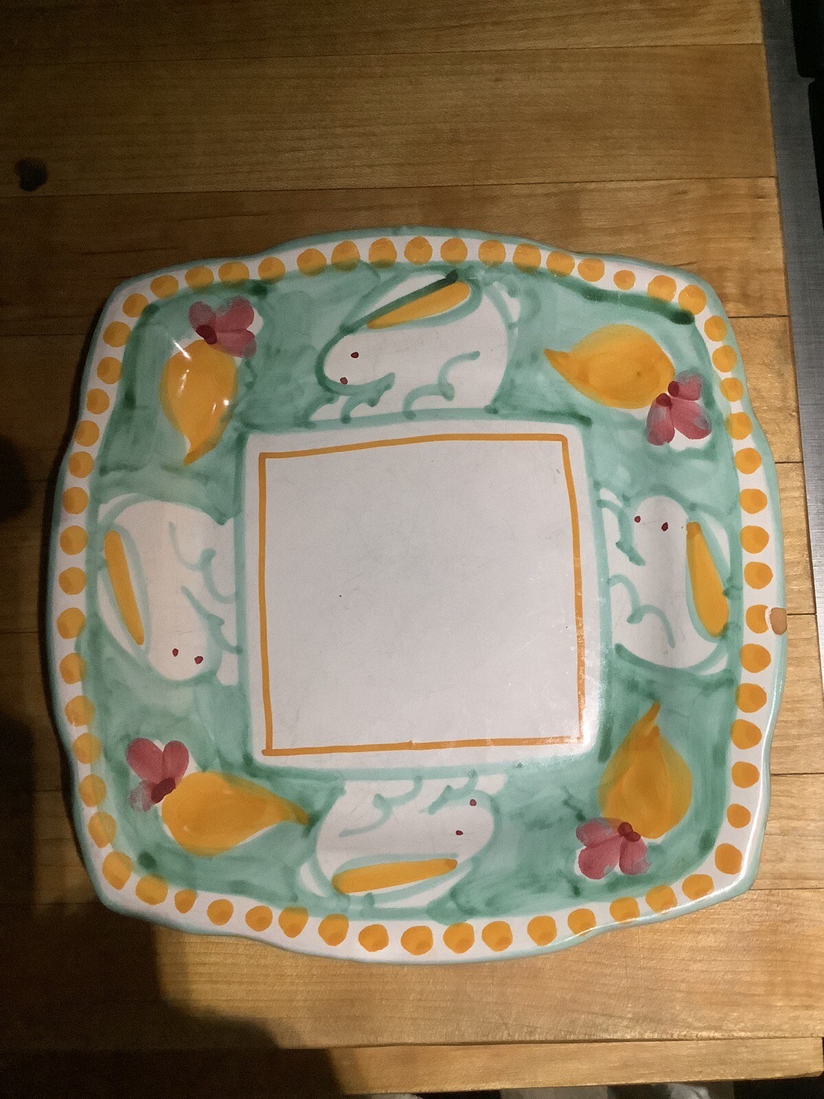 Vintage SOLIMENE VIETRI Rabbit/Carrot, Square Design, Italy,AS IS | eBay