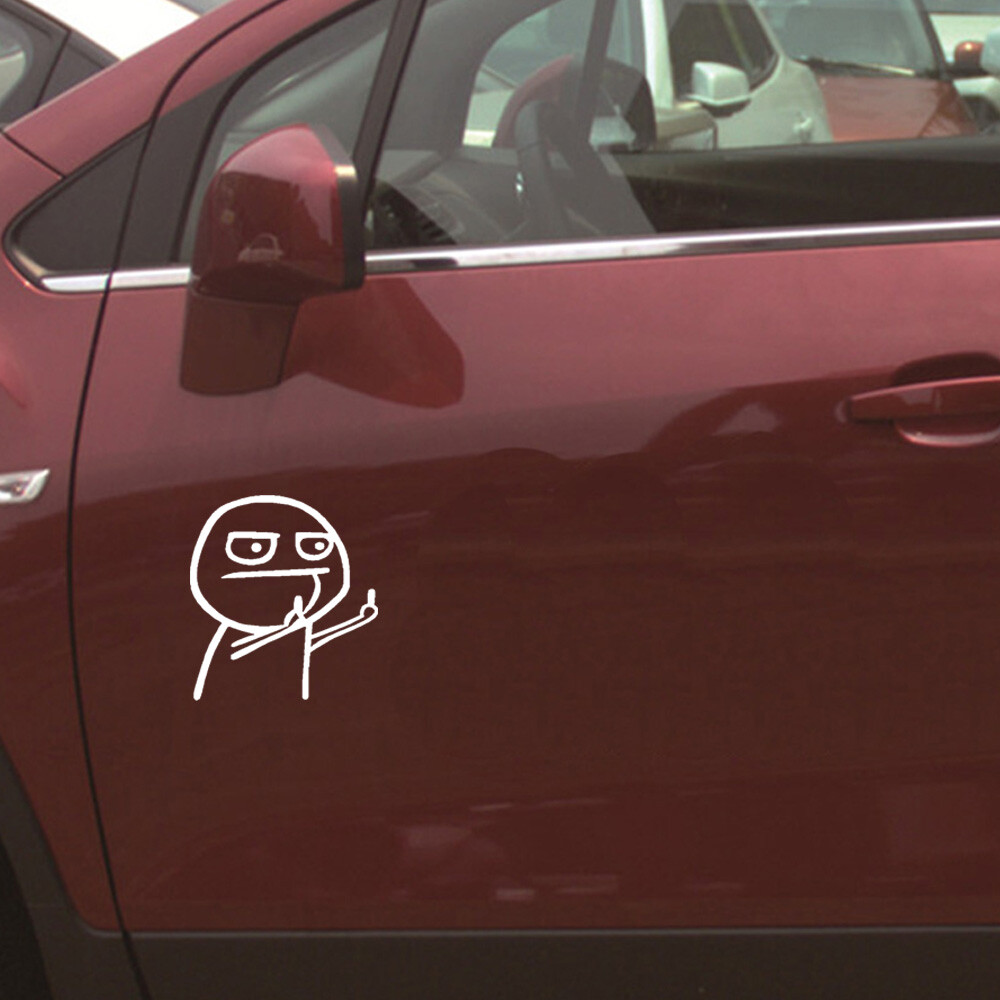 White Funny Two Middle Finger Vinyl Car Styling Sticker Window Decal ...