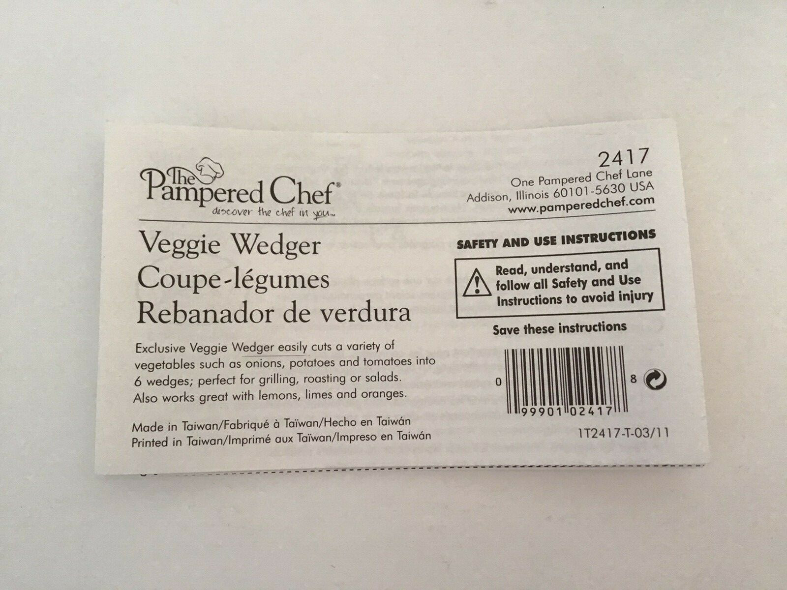 Pampered Chef Veggie Wedger Cutter #2417 NO BOX | eBay