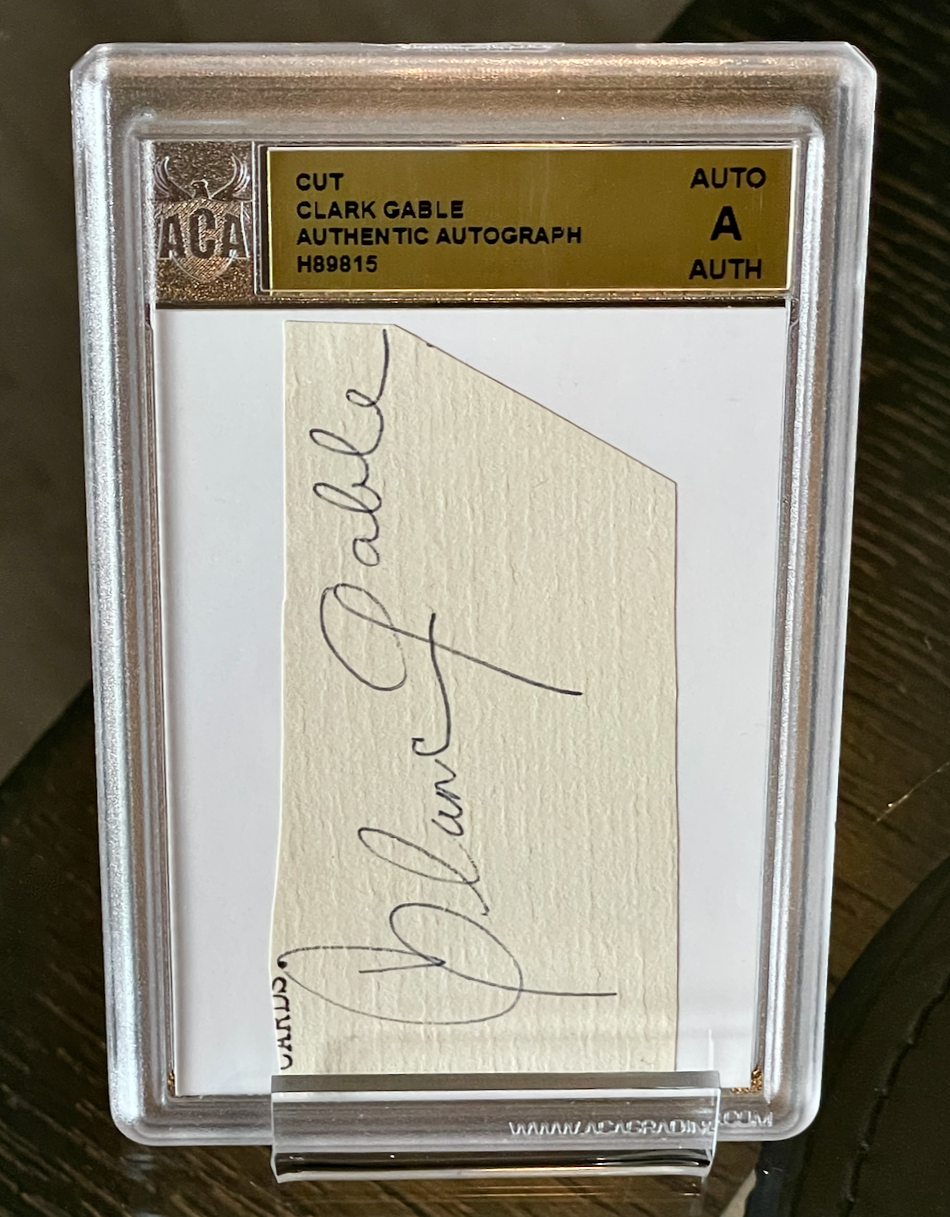 CLARK GABLE Sign Cut & Original 1938 MGM photo ACA Auth Auto KING OF ...