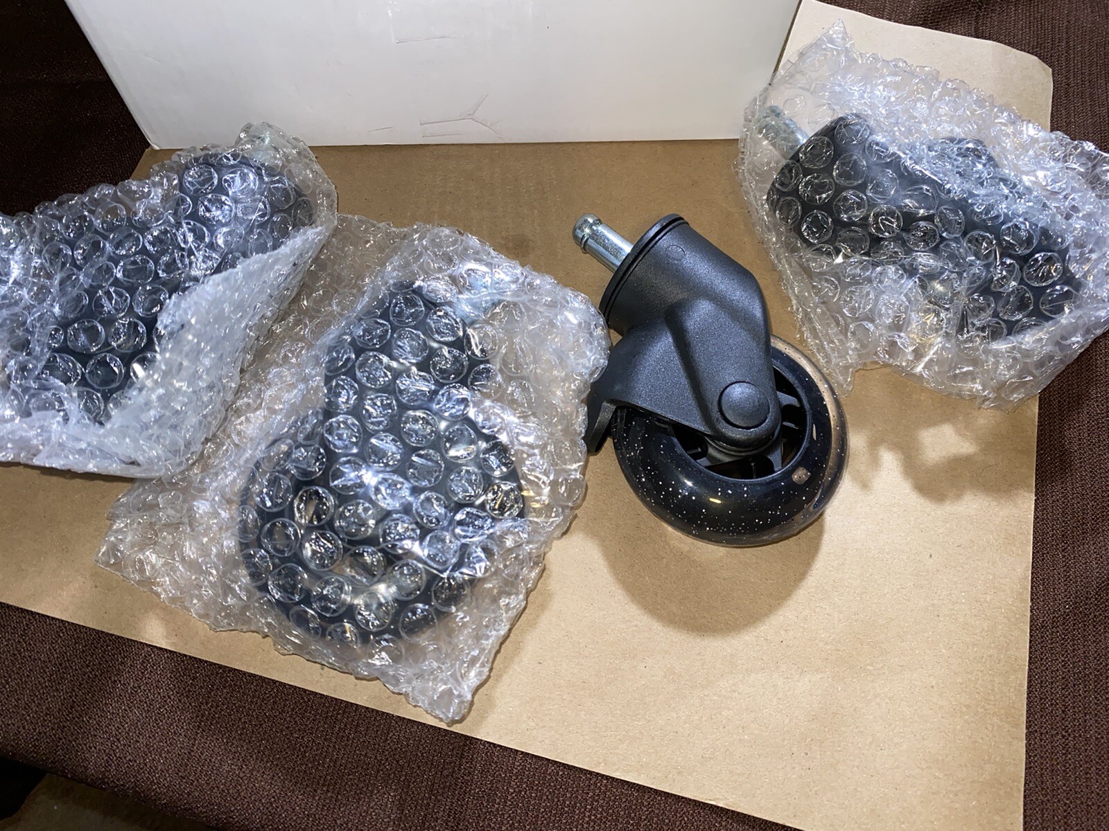 Black with sparkles 4pc set of wheels attachable for roll cart etc NIB ...