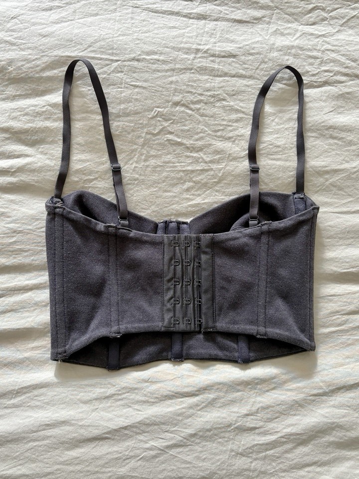 SKIMS Outdoor Bustier Crop Top Ash - Size XXS MSRP $64 Sexy Coquette ...