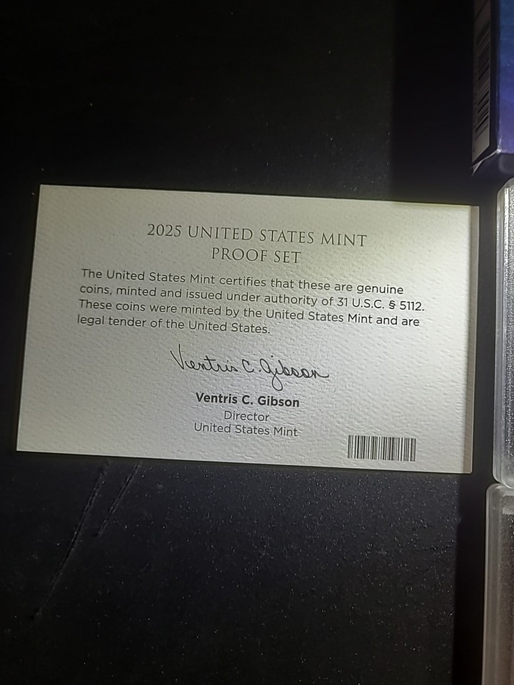 2025 S MINT PROOF SET 9 Proof Coins in Original Mint packaging w/COA ...