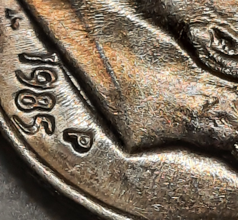 1985 P Roosevelt Dime 10c Strike Through Error | eBay