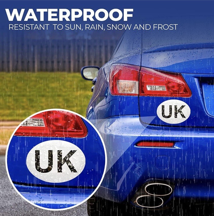 UK Car Stickers Euro Travel, Number Plate(1PC UK Oval+2PCS) Union Jack ...