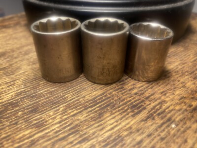 Lot [3] Craftsman USA 17mm-19mm 12 Point Socket Set 3/8 Drive | eBay