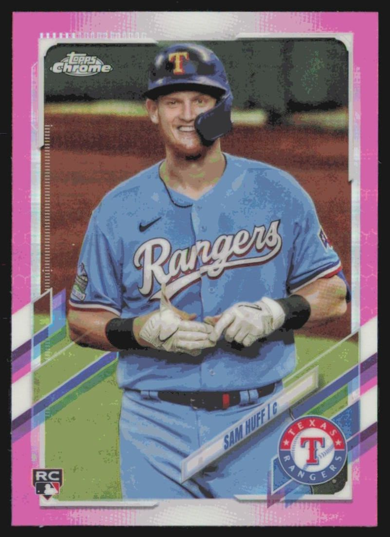2021 Topps Chrome Pink Refractors #81 Sam Huff RC Texas Rangers | eBay