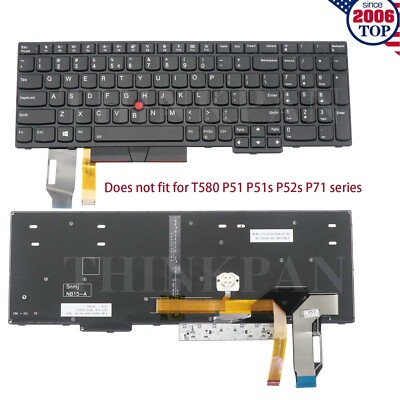 New US keyboard Backlit for Lenovo ThinkPad E580 E590 T590 P52 P53 P53s ...