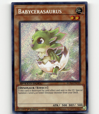 Yugioh Babycerasaurus (Secret Rare) - Speed Duel GX: Midterm ...