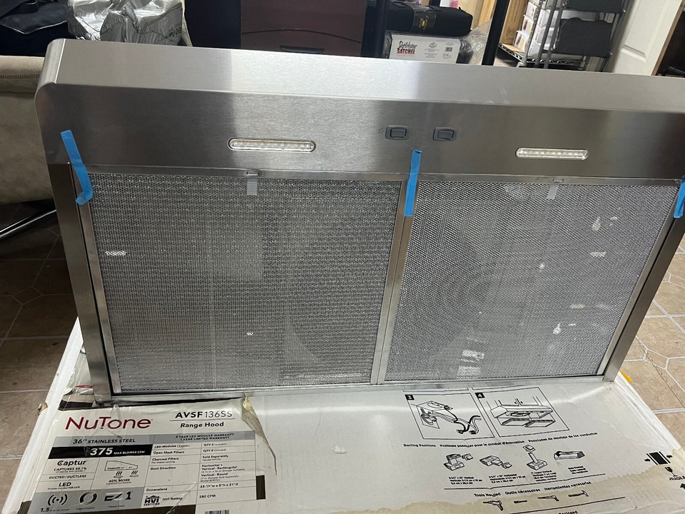 NuTone® Mantra 36-Inch 375 MAX Blower CFM 1.5 Sones Stainless Steel ...