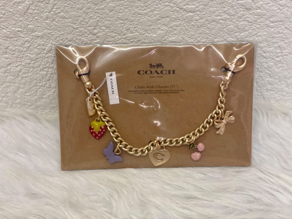Coach Motif Extension swagger Chain with Charms Gold/Sliver Limited | eBay