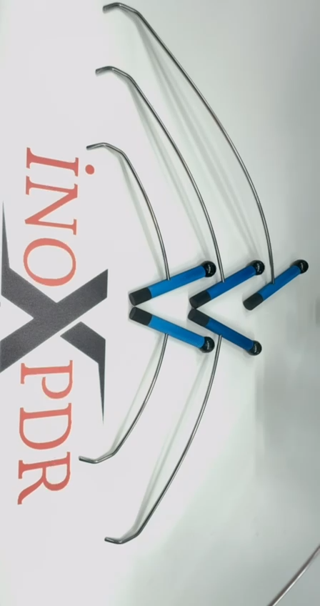 InoxPDR Dual-Curved Steel Rod Set with T-Grip Aluminum Paintless Dent ...