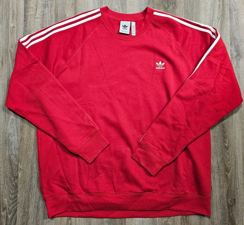 Adidas Three Stripes Red XXL Men's Crewneck Sweater | eBay