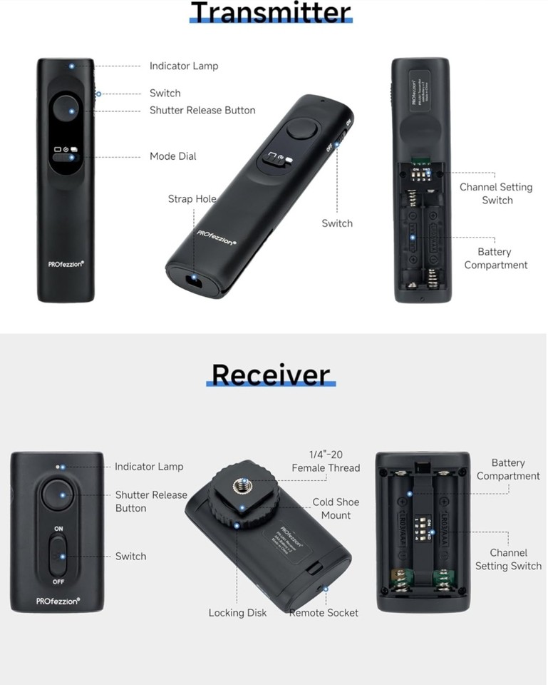 [164'] Wireless Shutter Release Remote Control for Nikon Z6 Z7 Z7II Z6 ...