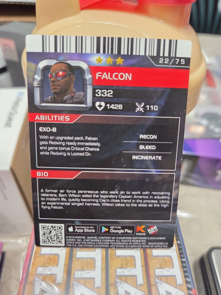 Marvel Contest of Champions Arcade Game Card Standard Version Falcon ...