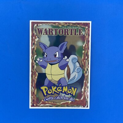1999 Vintage Pokémon wartortle Vending Machine Sticker Card Made in USA ...