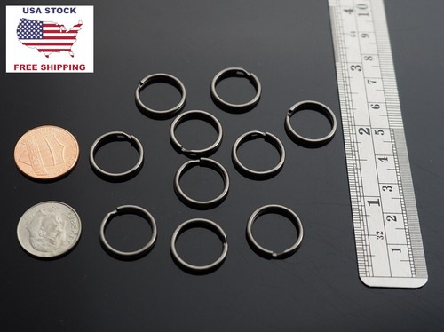 10x PCS - Small Split Key Rings - Keyring Keys Organizer EDC - Gun Gray ...