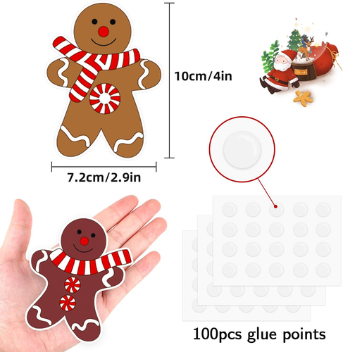 60 Pieces Gingerbread Cutouts, 12 Styles Gingerbread Men Paper Cut Outs ...