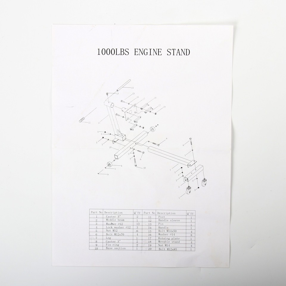 1000LBS Steel Engine Stand with 360 Degree Rotating Head Adjustable ...