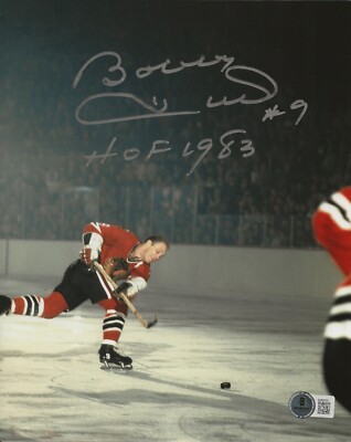 Bobby Hull signed Chicago Blackhawks 8x10 photo autographed W/ HOF Insc ...