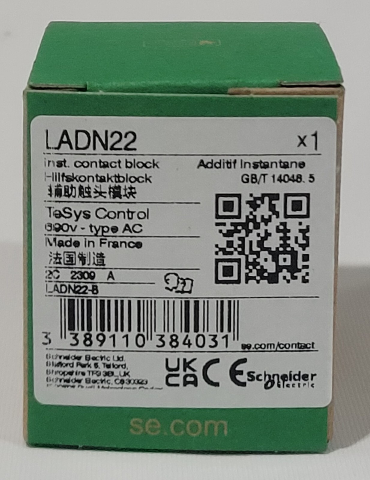 Schneider Electric LADN22 TeSys Deca auxiliary contact block 2 NO - 2 ...