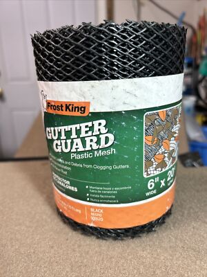 Frost King Gutter Guard 6 inch 20 ft Black Plastic Keep leaves, debris ...