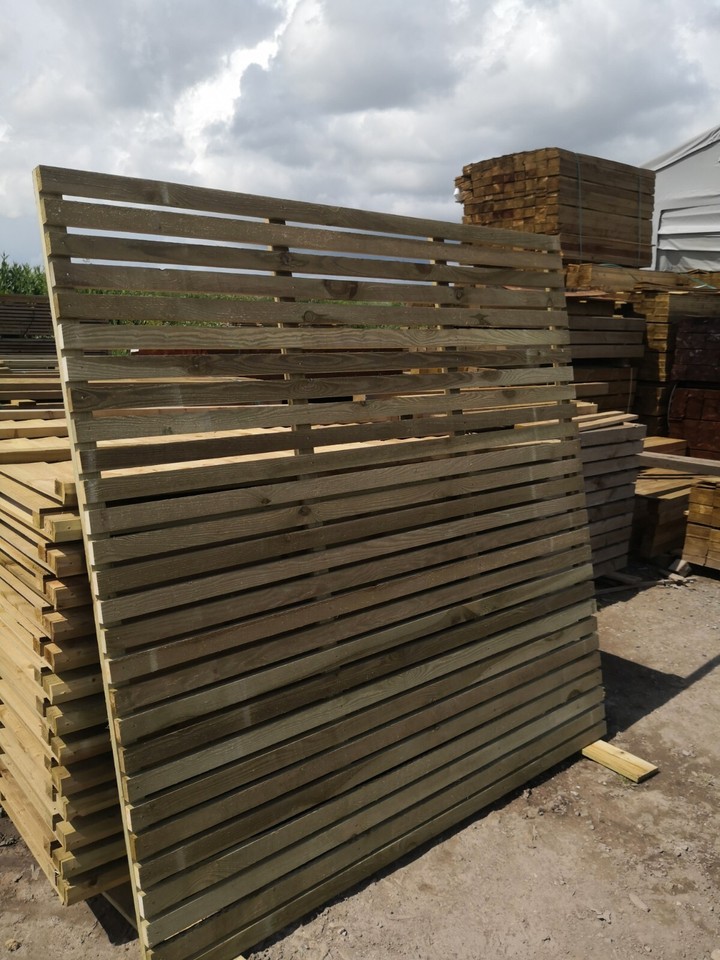 Heavy Duty Horizontal Modern Slotted Fence Panels Pressure Treated 🇬🇧 ...