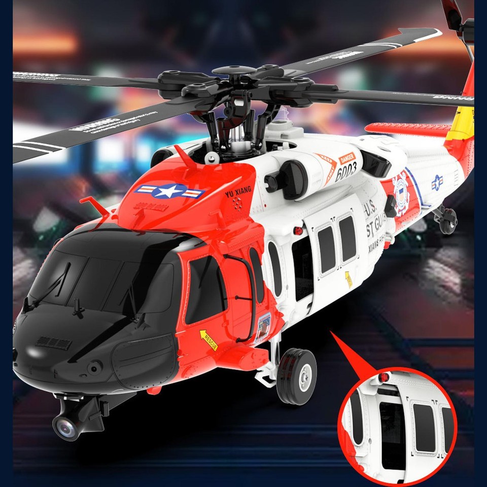 YXZNRC F09-S 1:47 RC Helicopter UH60 6CH Gyro GPS Lights Brushless ...