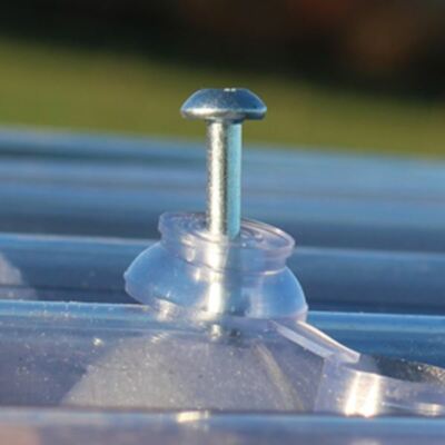 CORRUGATED SHEET FIXINGS, 2" SCREWS & CLEAR STRAP CAPS | eBay