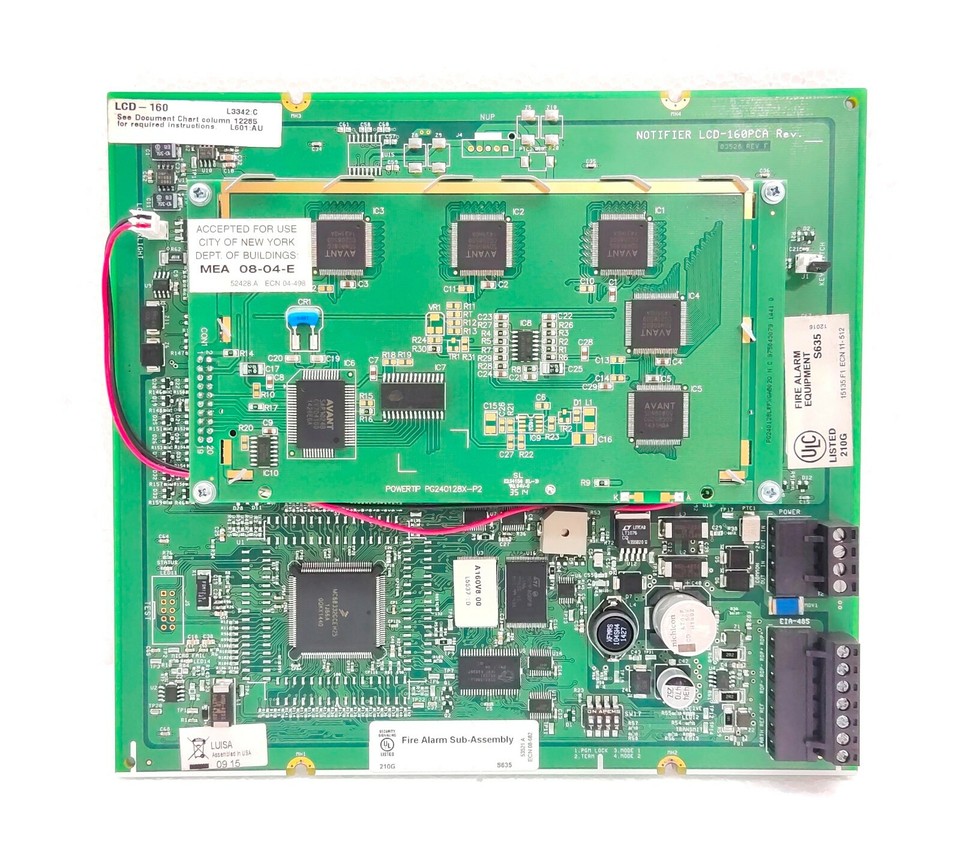 NOTIFIER LCD-160 SIGNALING DEVICE FIRE ALARM DISPLAY ANNUNCIATOR LCD ...