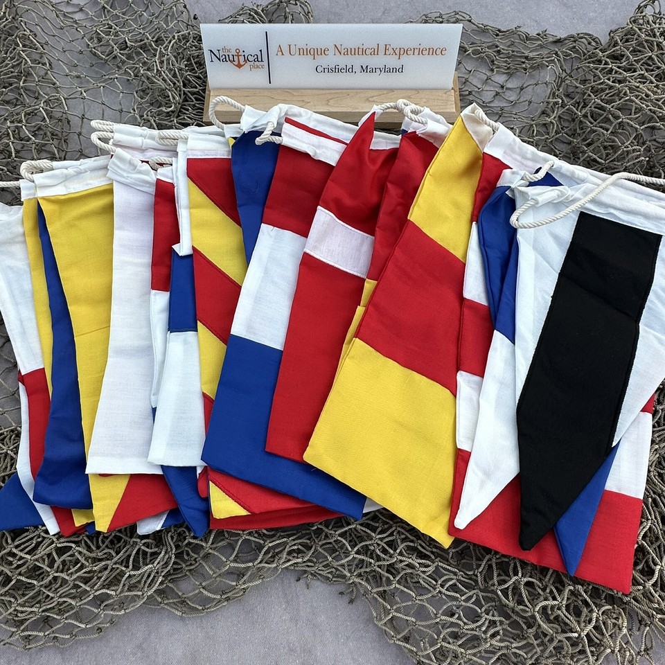 Set of 40 Nautical Signal Code Flags - High Quality, Hand Sewn, Double ...