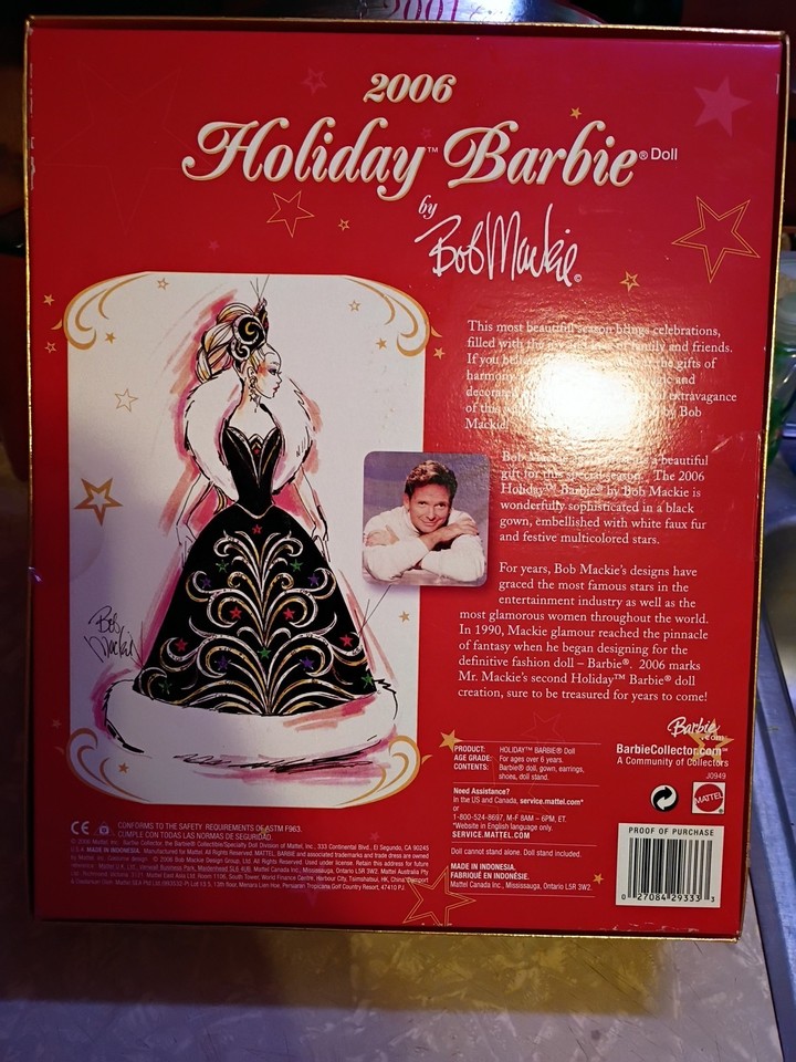 Mettel 2006 Holiday Barbie Doll by Bob Mackie- (J0949)New In Mint ...