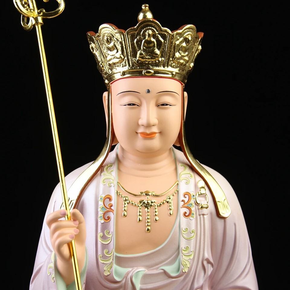 GOOD Ksitigarbha Bodhisattva Dizang Pusa BUDDHA Figure Home Altar Shop ...