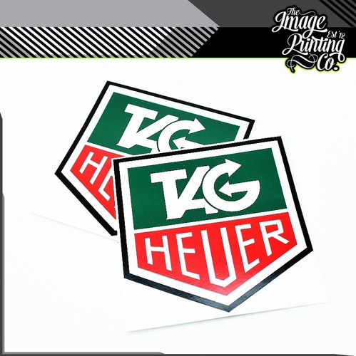 Tag Heuer Logo Decals x2 - 103mm x 106mm - Stickers - Graphics - Racing ...