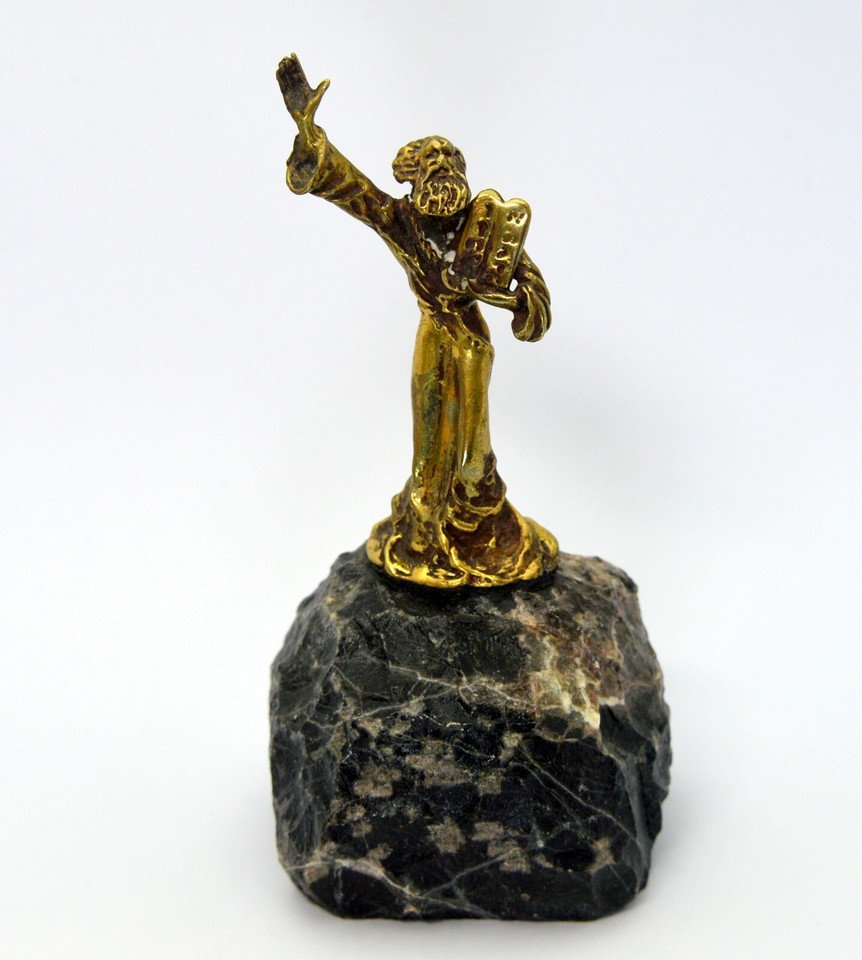 VINTAGE MOSES COMMANDMENTS SCULPTURE JERUSALEM ISRAEL JUDAICA ART ...