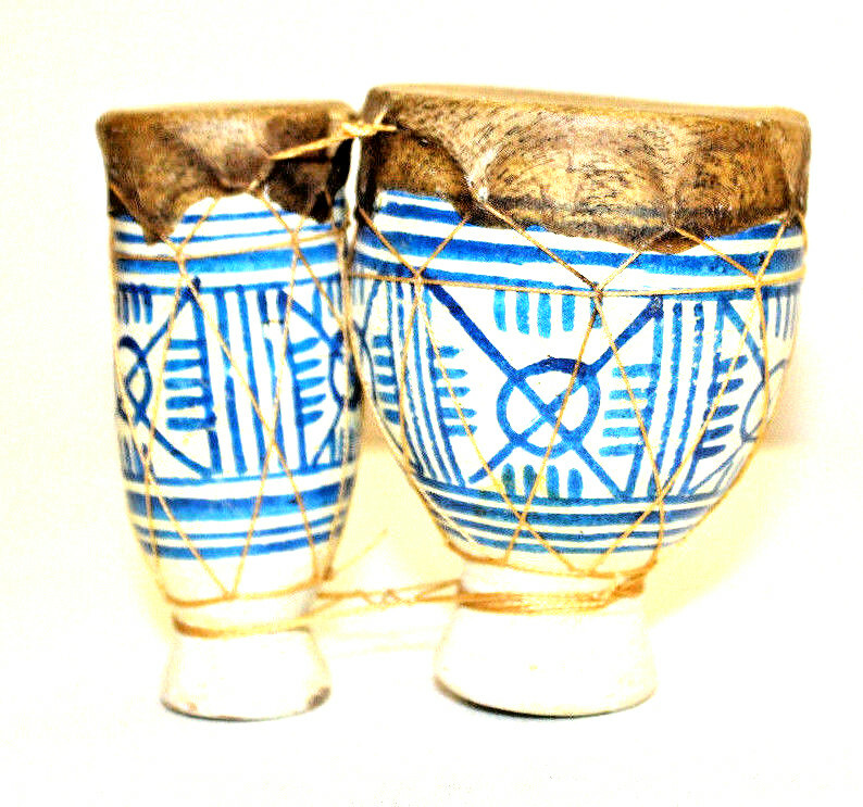 MINIATURE Drum Moroccan Authentic Bongos Handmade Percussion INSTRUMENT ...